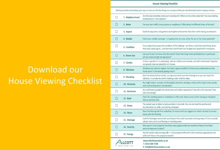 23 Things To Look For When Viewing A Property - Allcott Associates